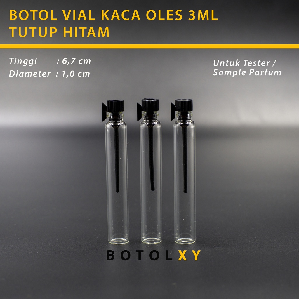 Jual Vial 3ml Botol Lidi Tester Sample Parfum Kaca Stik Oles Mini ...