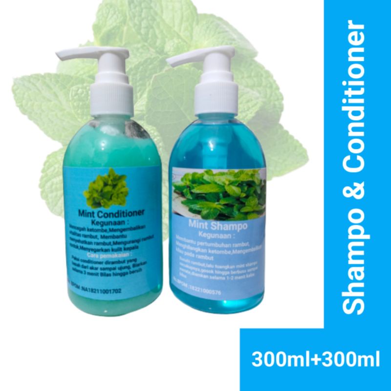 Jual PAKET Shampo Salon Mint Shampo & Conditioner 300ml+300ml BPOM ...
