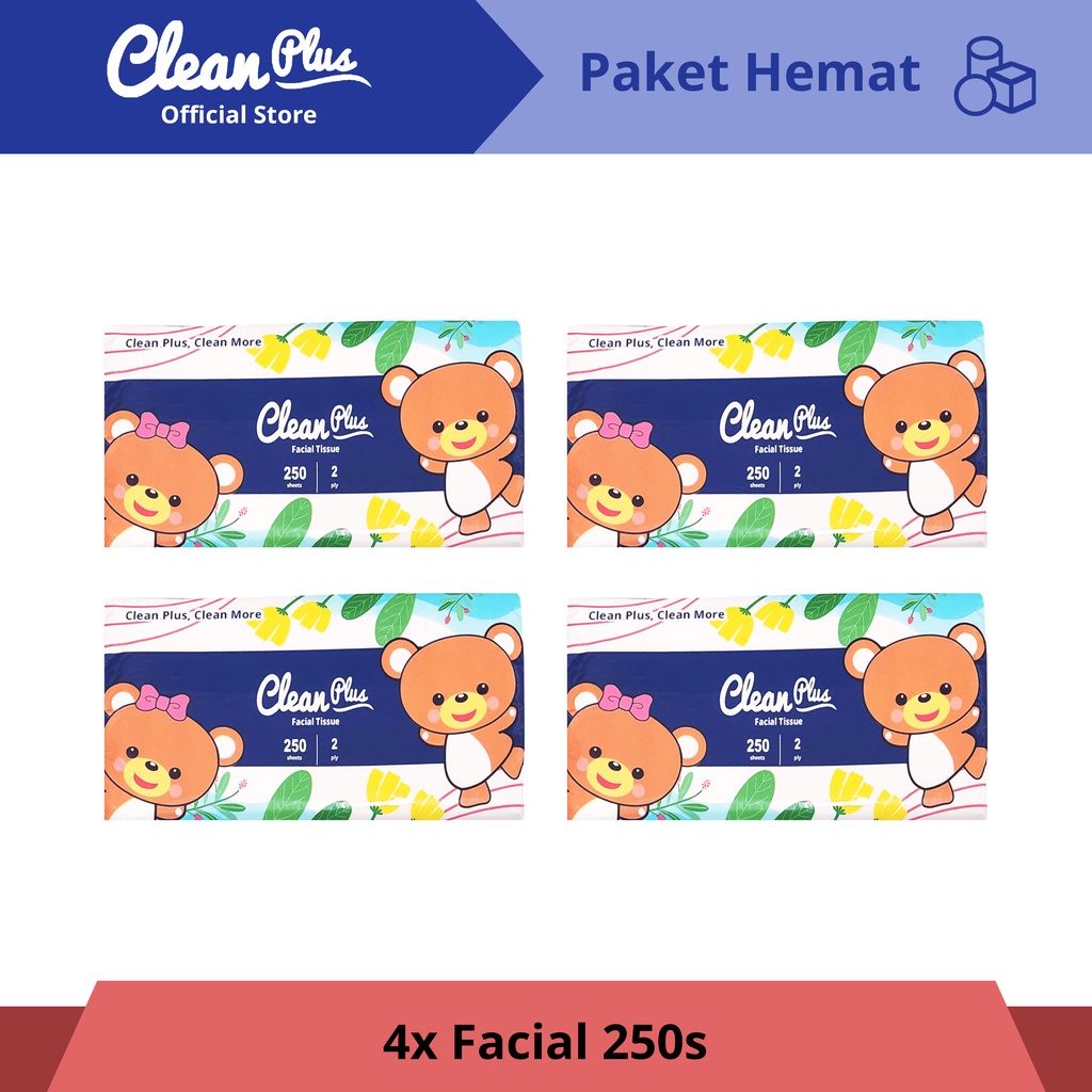 Jual Clean Plus Softpack Tissue 250'S (NEW DESIGN) Bundling 4 Pack ...