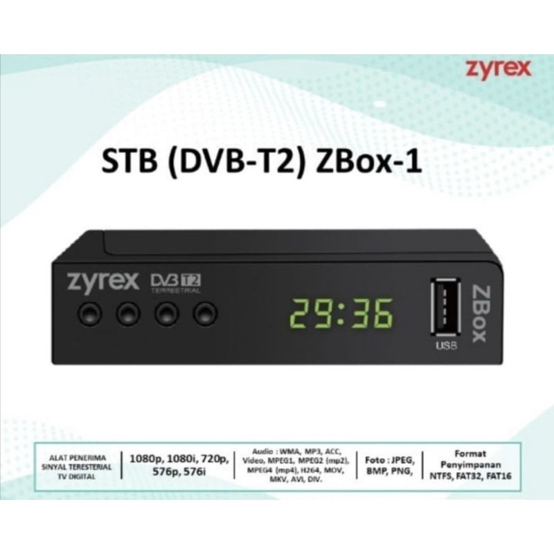 Jual ZYREX SET TOP BOX STB TV DIGITAL DVB T2 Z BOX 1 GARANSI RESMI ...