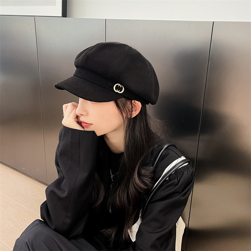 Jual Topi Baret Oktagonal Gaya Korea/Inggris Untuk Wanita /Topi Fashion ...