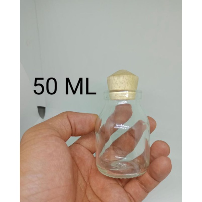 Jual BOTOL KACA TUTUP KAYU 50ml 100ml 250ml BOTOL ASI || BOTOL JUS ...