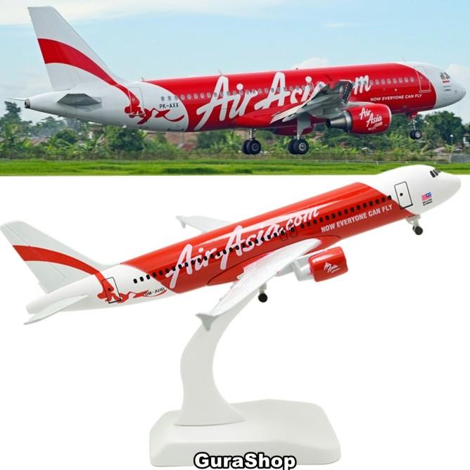 Jual Diecast Miniature Pesawat Air Asia A320-200 Airbus Dengan Landing ...