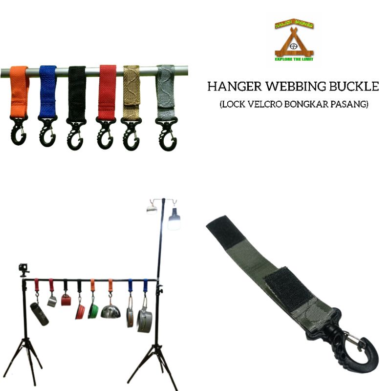 Jual Hanger Webbing Velcro Dengan Hook Gantung Universal Untuk Hanging ...