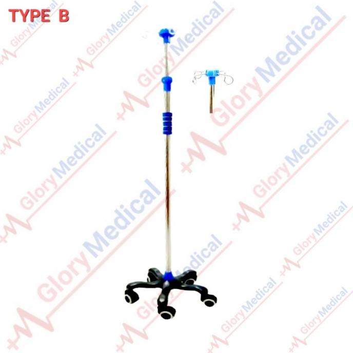 Jual Tiang Infus Premium B Stainless Steel Kaki 5 (Besi) | Shopee Indonesia