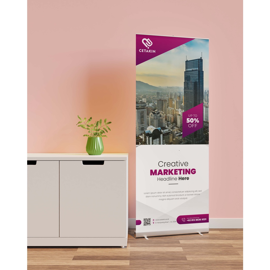 Jual Cetak Roll Up Banner bahan albatros | Shopee Indonesia