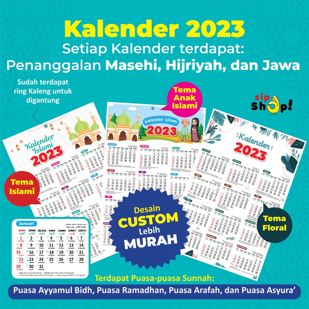 Jual Kalender Custom Kastem Kalender Islami 2023 Kalender Hijriyah ...