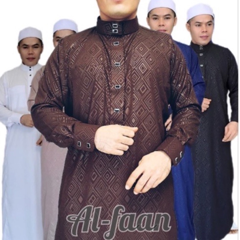 Jual Jubah Gamis Pria Muslim Jubba emboss jubah muslim pria gamis ...