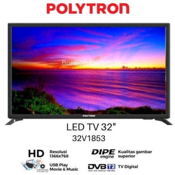 Jual Polytron PLD-32V1853 LED TV 32 Inch DIGITAL TV | Shopee Indonesia