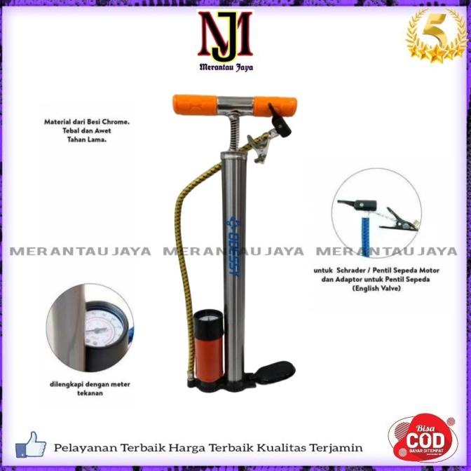 Jual Pompa Ban Sepeda Motor Mobil Bola Model Tabung Meter Manual ...