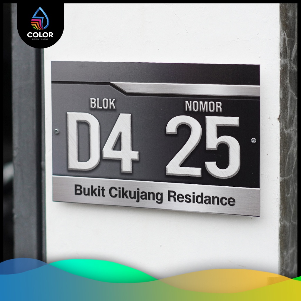 Jual Nomor Rumah Akrilik Metalic / Nomor Rumah Motif Metal Stiker ...