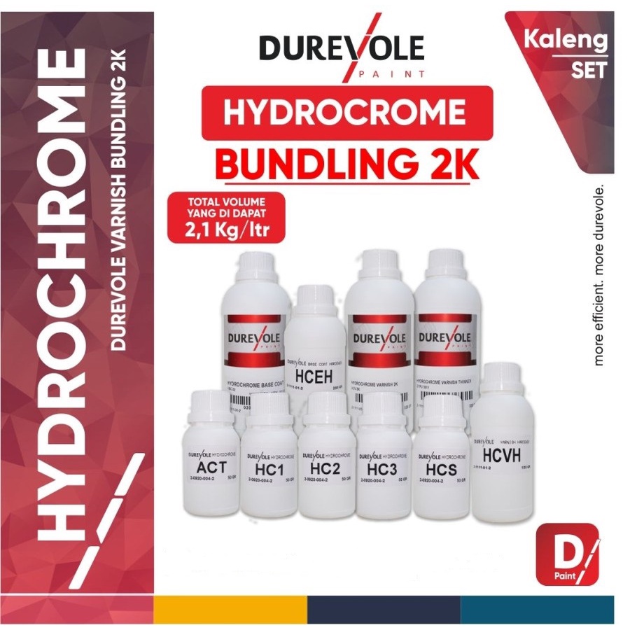 Jual DUREVOLE HYDROCHROME PAKET HYDROCHROME(BASECOAT+HYDROCHROME+ARF 02 ...