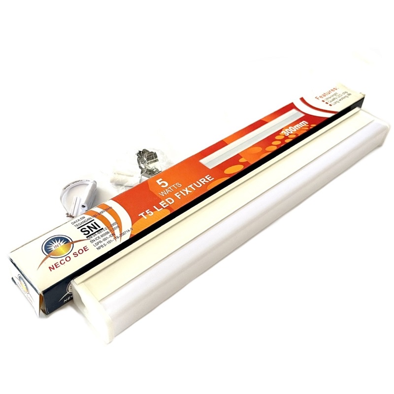 Jual Lampu TL LED Panjang 30cm T5 Batten 5 Watt Putih dan Warm White ...