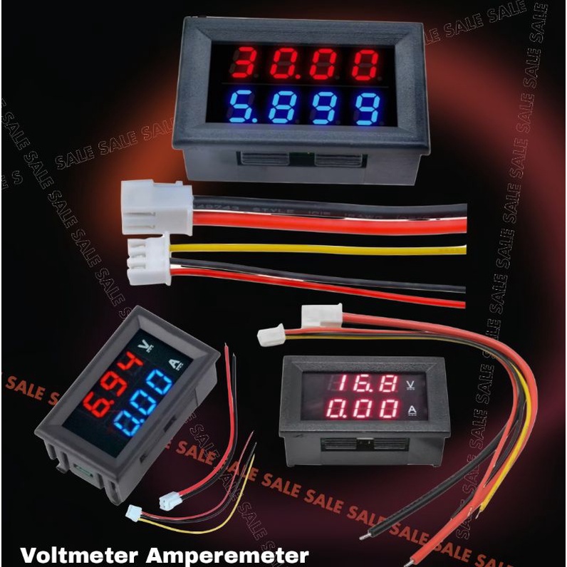 Jual DC 0V~100V 10A Digital Voltmeter Amperemeter Tampilan Ganda ...