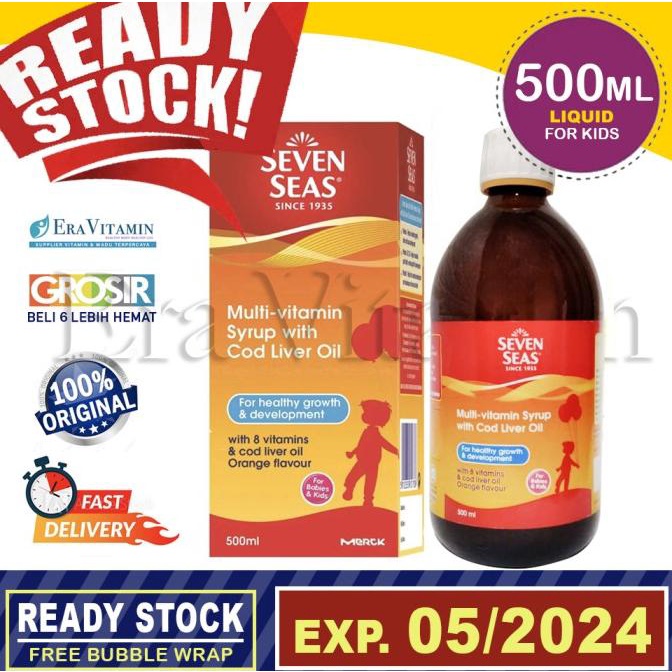 Jual Seven Seas Multivitamin Syrup With Cod Liver Oil 500 ML | Shopee ...