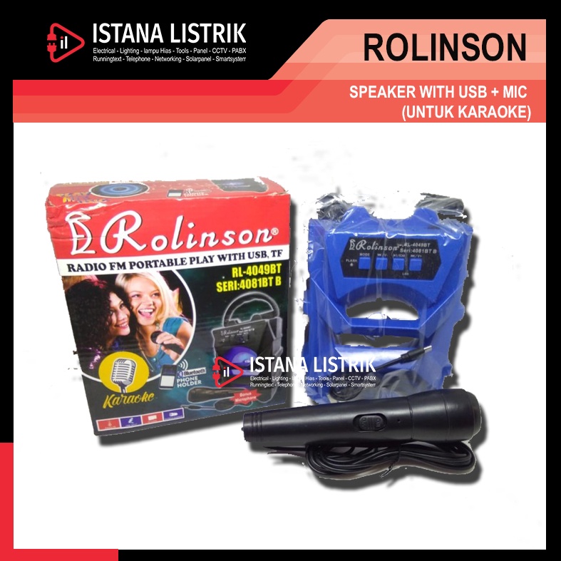 Jual ROLINSON SPEAKER KAROKE WITH USB + MIC | Shopee Indonesia