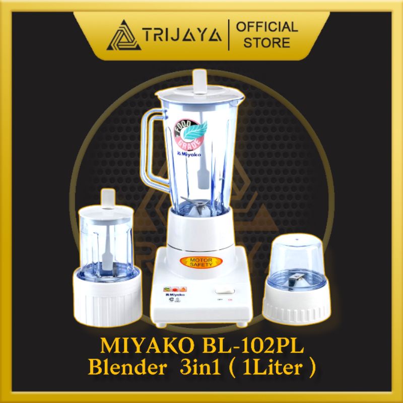 Jual BLENDER MIYAKO PLASTIK 3IN1 BL 102 PL 1 LITER / BL-102-PL / BL-102 PL 1LITER 1000 ML 1000ML ...