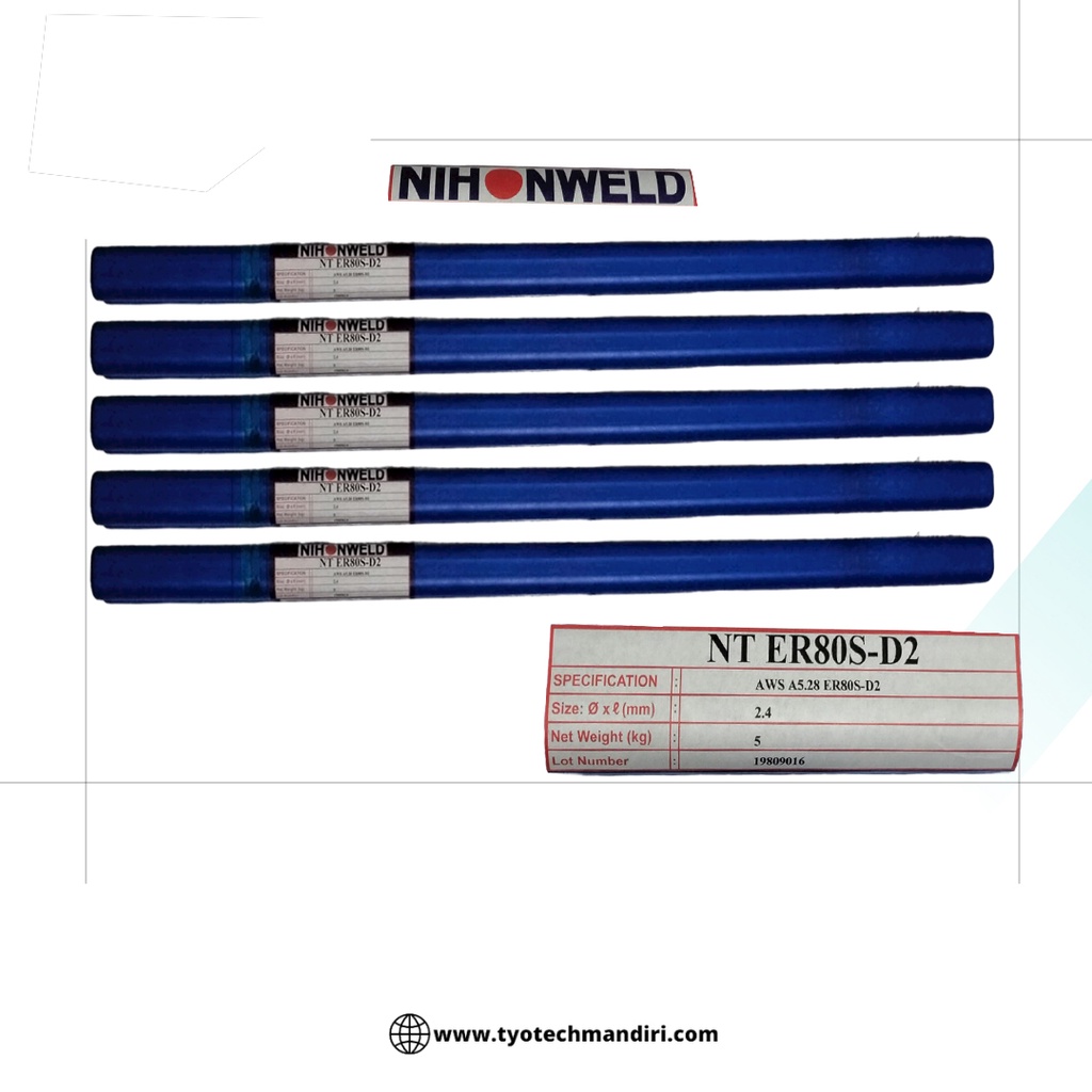 Jual kawat las Nihonweld Tig ER80S-D2 dia 2.4 mm Filler | Shopee Indonesia