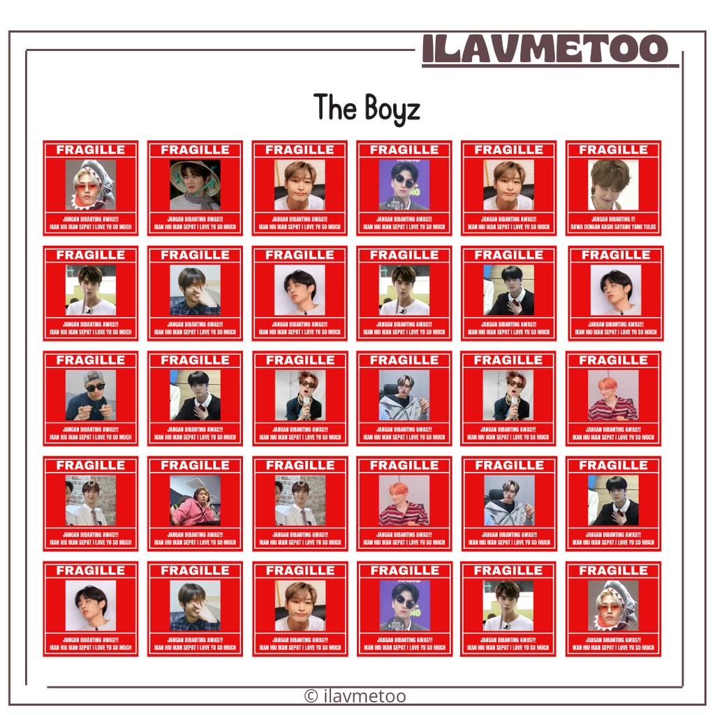 Jual [isi 30pcs] sticker fragile kpop meme | sticker packing kpop ...