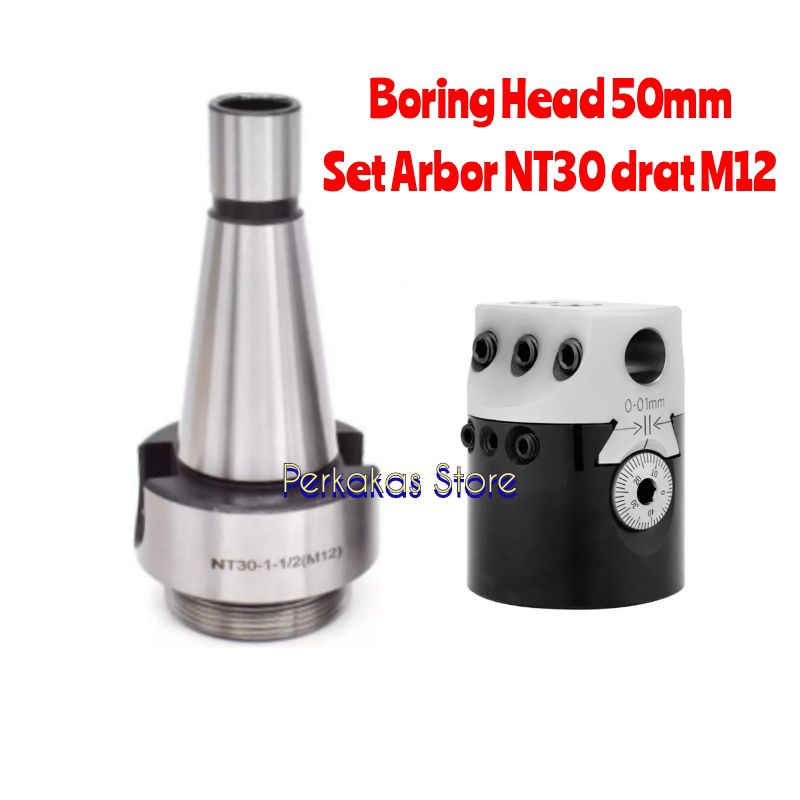 Jual Alat Korter lubang Boring head 50mm Set Arbor NT30 1-1/2 (M12 ...
