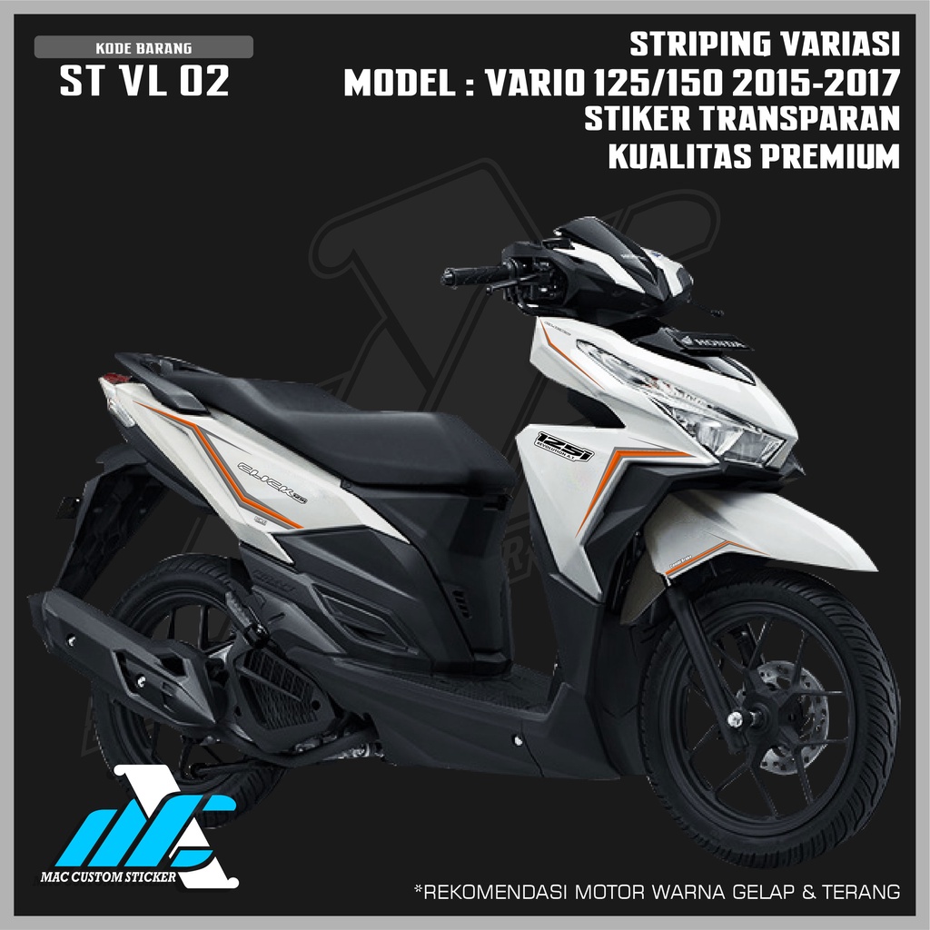 Jual STIKER STRIPING TRANSPARAN VARIO 125 150 LED, VARIO 2015-2016-2017, KODE ST VL 02 | Shopee ...