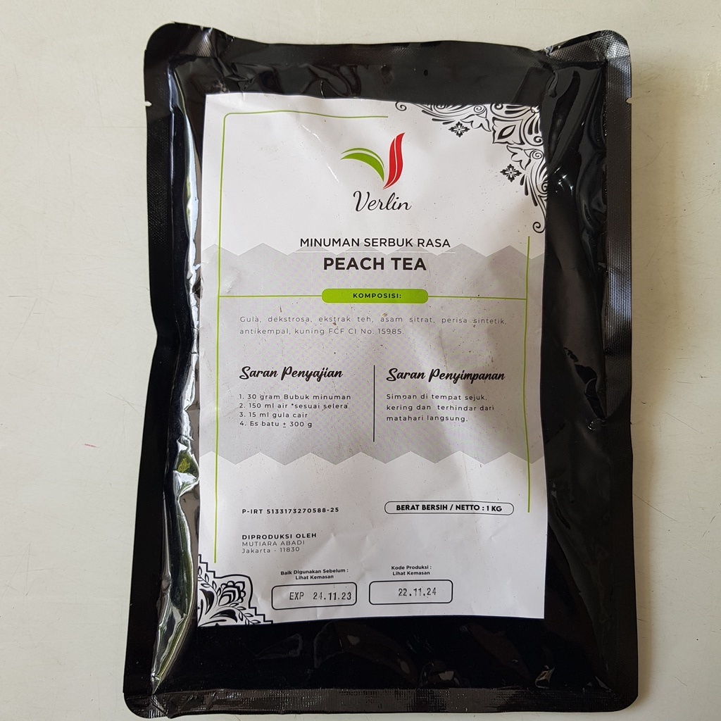 Jual NEW!! VERLIN rasa PEACH TEA MURAH powder drink minuman bubuk (1kg ...