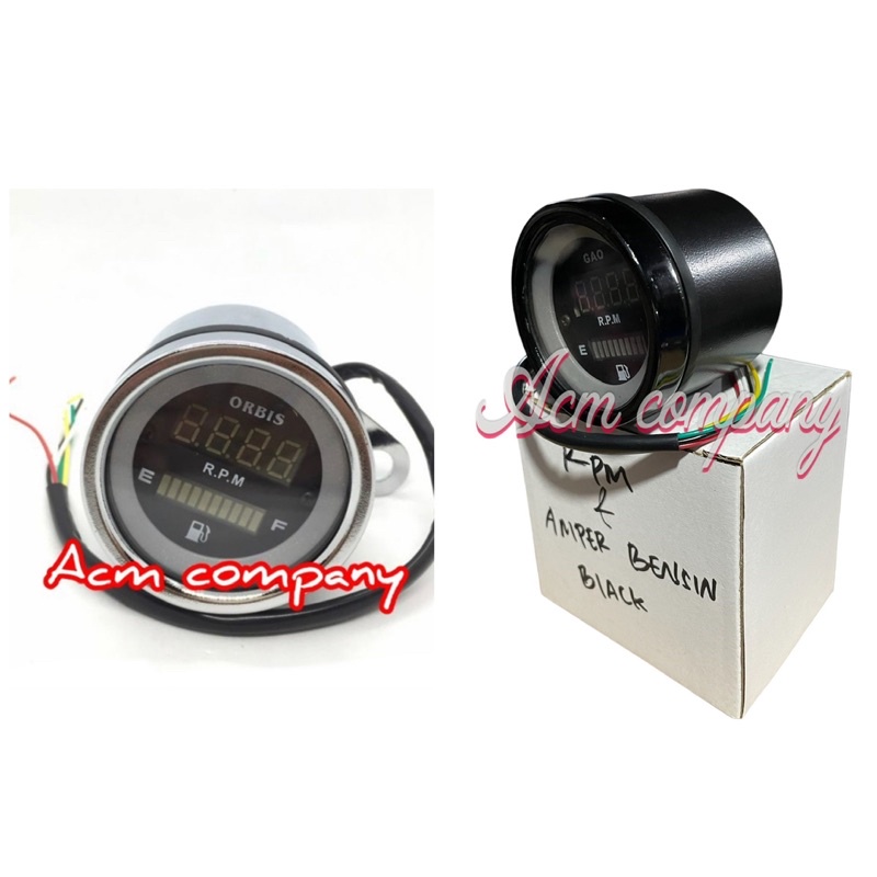 Jual Spedo Meter Digital LED Rpm plus Fuel Amper Bensin 12volt Motor ...