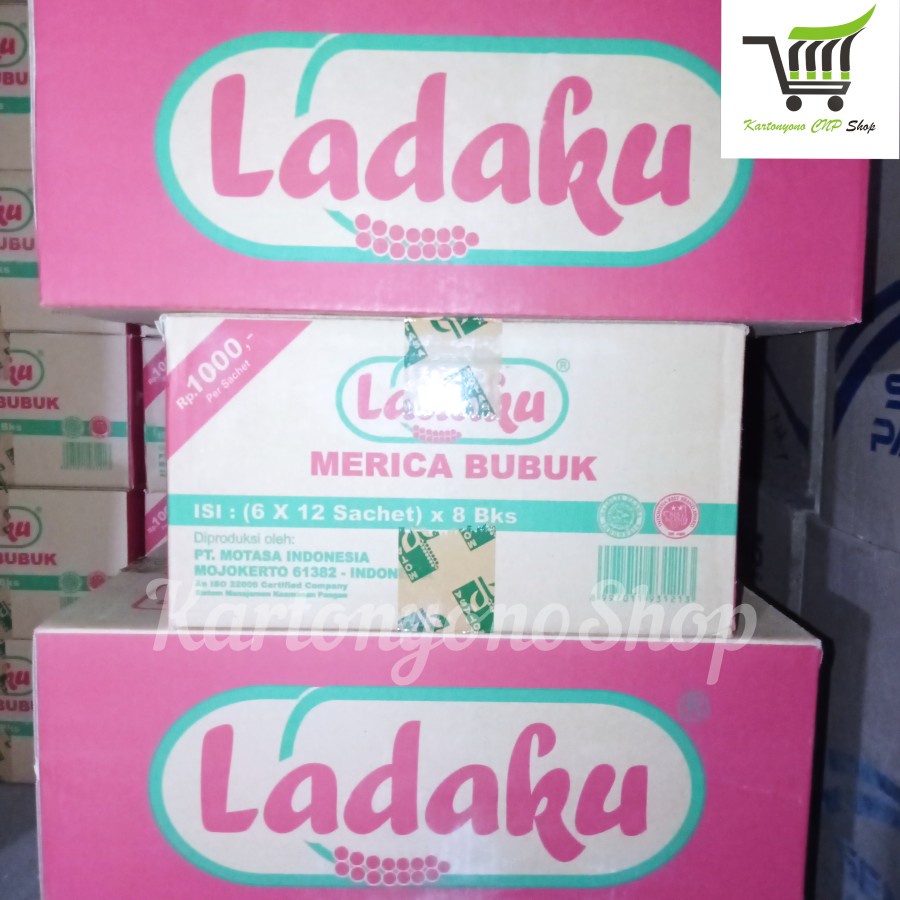 Jual 1 DUS LADAKU Merica Bubuk Sachet isi 8 pak x 6 renceng x 12 sachet ...
