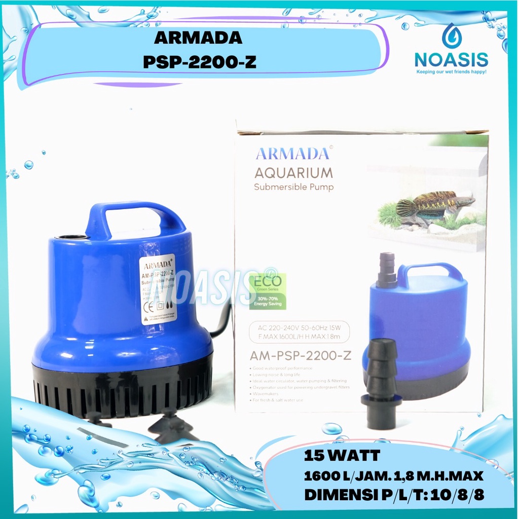 Jual ARMADA Pompa Air Celup Aquarium 15 W Am Psp 2200 Z Am-Psp-2200z ...