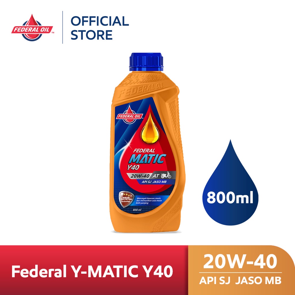 Jual FEDERAL OIL Matic y 40 20W-40 0.8L 800ml - Oli Motor Matic ...