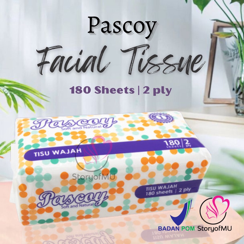 Jual PASCOY Tissue 180 Sheets 2 Ply | Tisu Wajah Serbaguna Tisu Soft ...