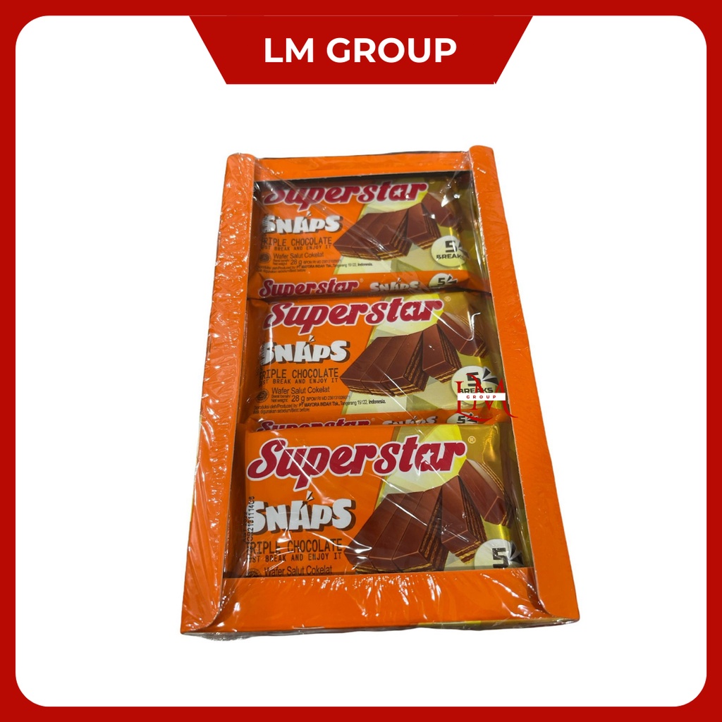 Jual Roma Superstar Snaps Wafer Cokelat 1 Pack Isi 12 pcs @28gr ...