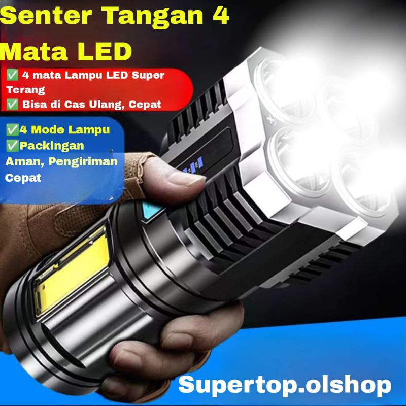 Jual Senter Portable 4 LED + COB Light Super Terang L-S03 / Senter | Shopee Indonesia
