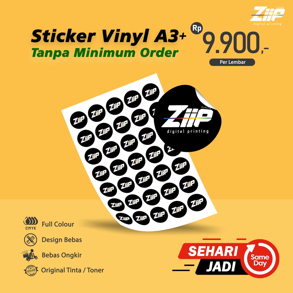 Jual Cetak Stiker Label Vinyl A3+ | Tanpa Minimum Order | Shopee Indonesia