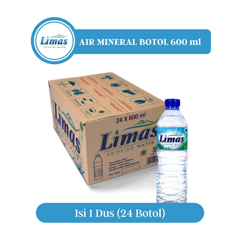 Jual LIMAS Air Mineral 600ml x 24 botol (1 Box) | Shopee Indonesia