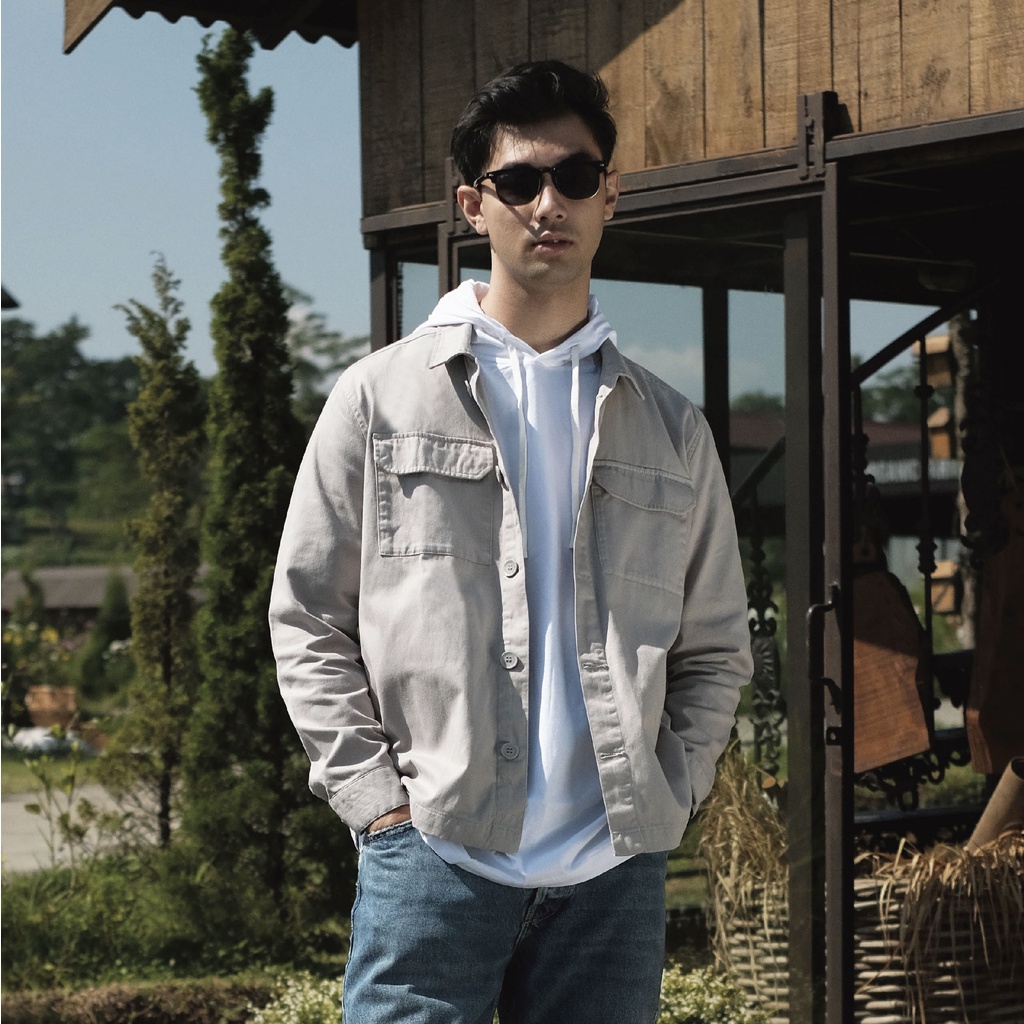 Jual CUTOFF Oliver Trucker Jaket Outer Pria Polos Casual Lengan Panjang ...
