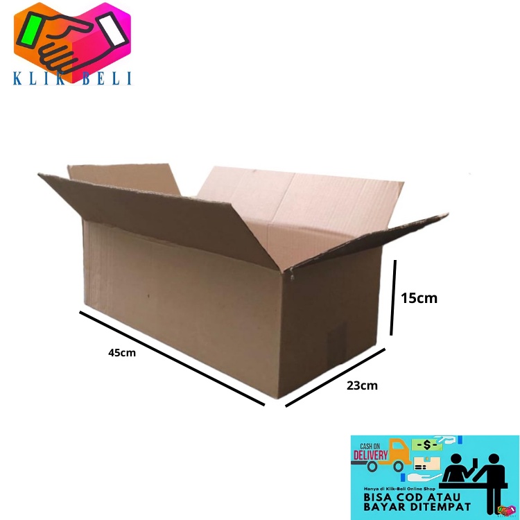 Jual Kardus Box Polos Persegi Panjang Ukuran 45x23x15 CM | Shopee Indonesia