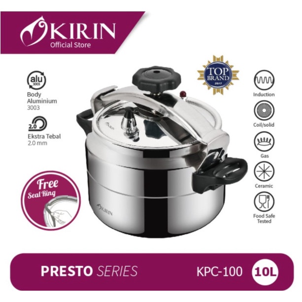 Jual PRESSURE COOKER 10LT KPC-100 KIRIN / PRESTO / PANCI PRESTO 10 ...