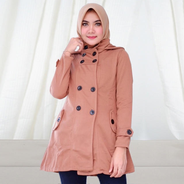 Jual JACKET WANITA KOREAN BIG JUMBO KEKINIAN BAHAN FLEECE TEBAL ADEM ...