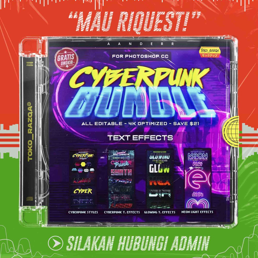 Jual Cyberpunk Photoshop Effects Bundle PS Action & Text | Shopee Indonesia