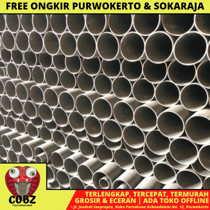 Jual 3 INCH / TM AW PIPA PRALON PARALON PVC HITAM PER BATANG | Shopee ...