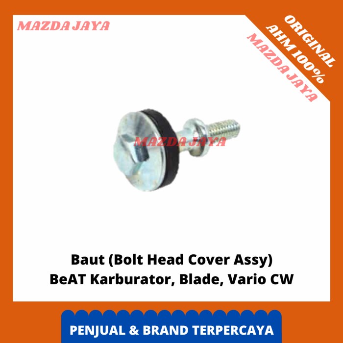 Jual Baut Bolt Head Cover Assy 9001AKWB92 BeAT Karburator, Blade, Vario ...