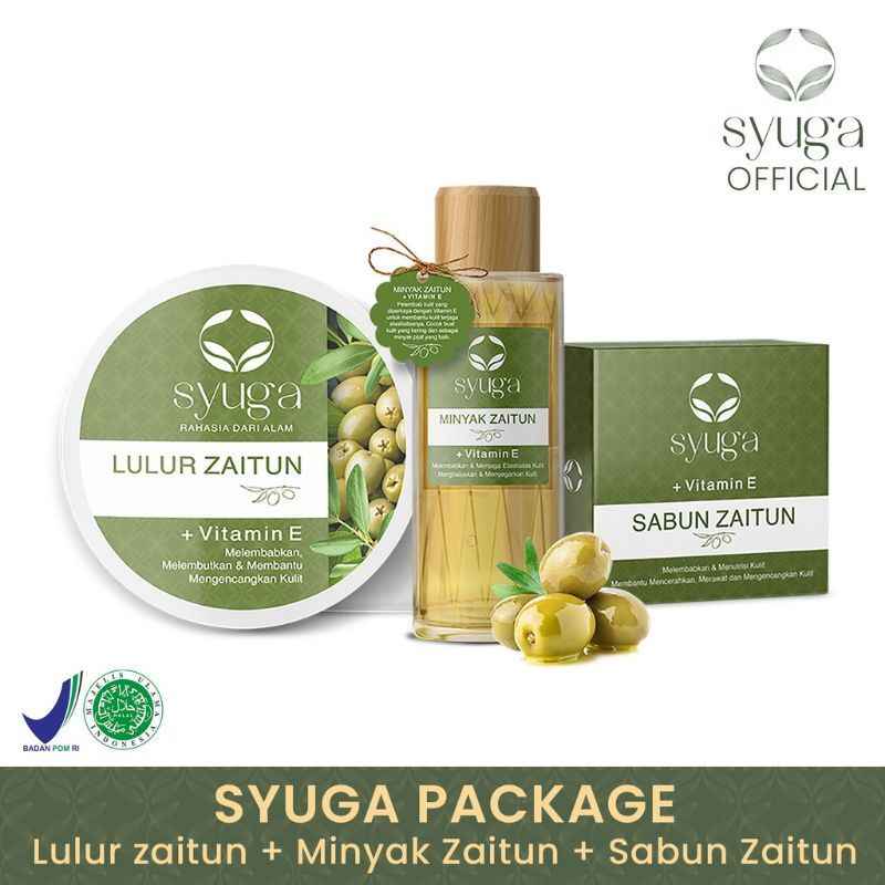 Jual SYUGA Sabun Batang Zaitun + Vitamin E l Lulur l Minyak Zatun 150mL l 250mL | Shopee Indonesia