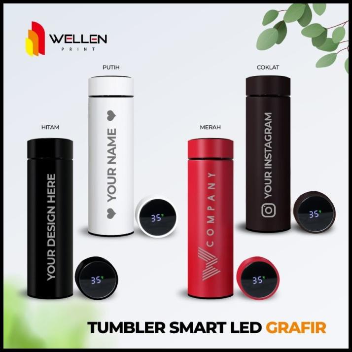 Jual Tumbler Sakura Smart Led Grafir Custom / Termos Suhu Botol Print ...