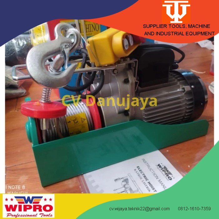 Jual Katrol Listrik Elektrik Electric Hoist 1 Ton 1000kg Wipro PA1000A ...
