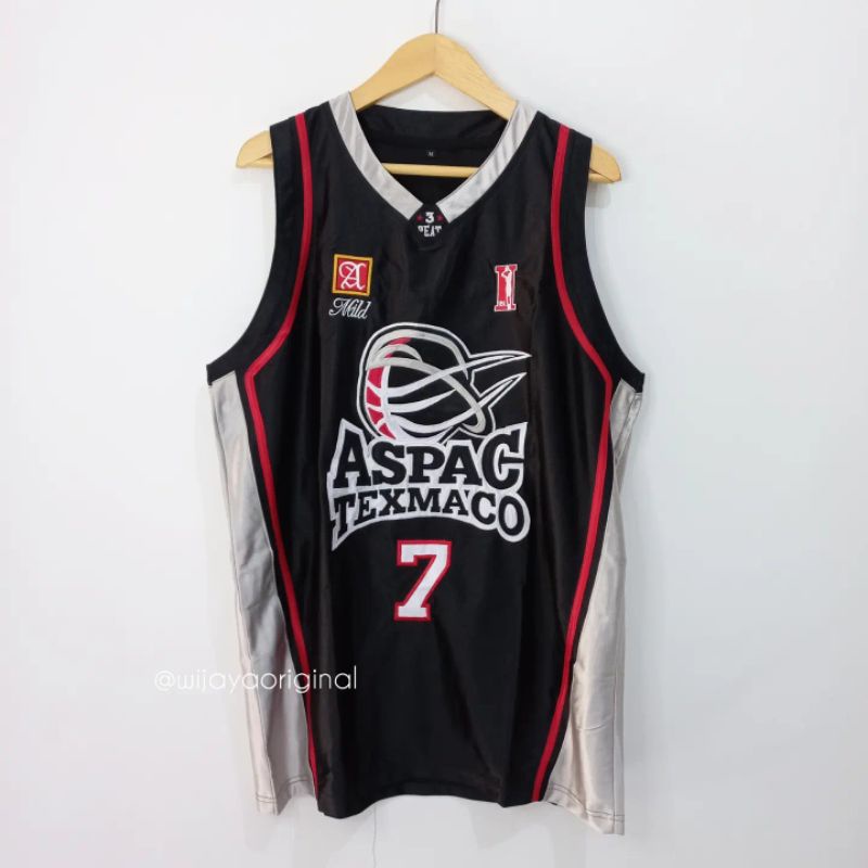 Jual JERSEY BASKET IBL REPRO ASPAC TEXMACO #7 RIKO HANTONO - HITAM ...