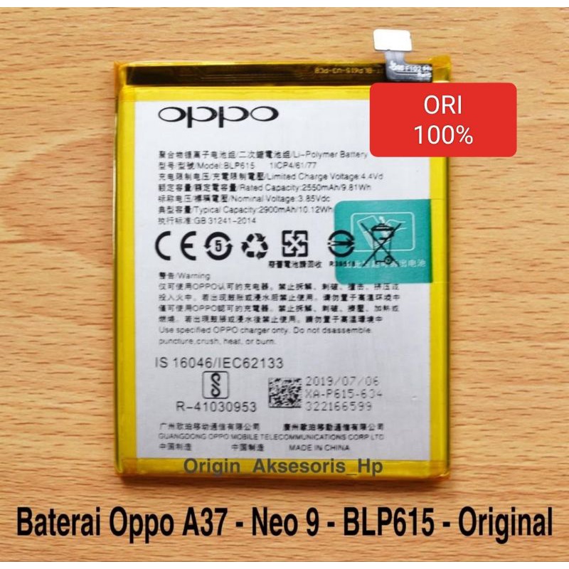 Jual BATERAI OPPO A37 BLP615 ORI 100% | Shopee Indonesia