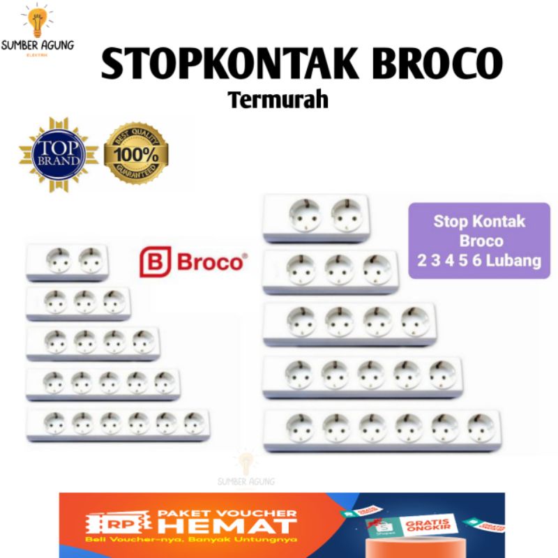 Jual Stop Kontak BROCO 2 3 4 5 6 LUBANG / TERMINAL COLOKAN , Berkualitas | Shopee Indonesia