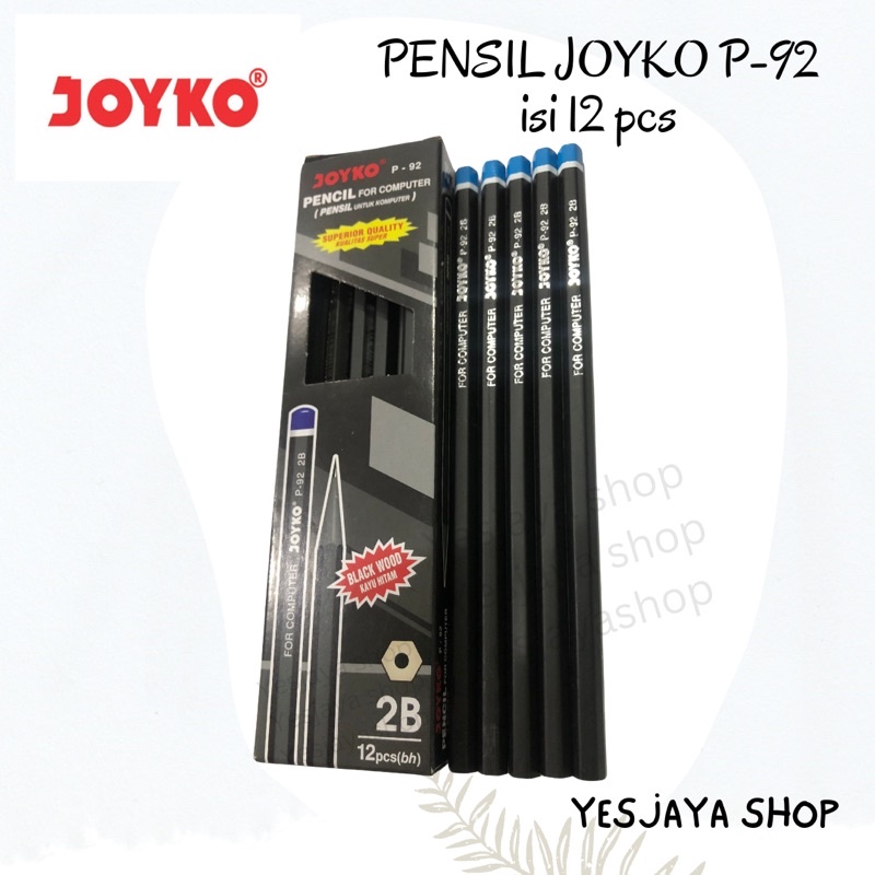 Jual {12 pcs} Pensil 2B Joyko P92 1 LUSIN / Pensil Joyko P-92 2B ...