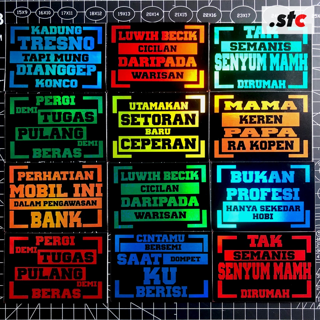 Jual isi 15 Stiker Kata Kata Bijak Set Anti Air Hologram Sticker ...